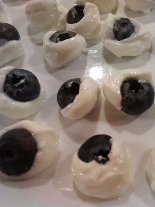 Frozen yogurt blueberries - Two Adorable Labs