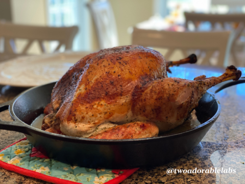 How To Cook A Turkey In A Cast Iron Skillet - Two Adorable Labs