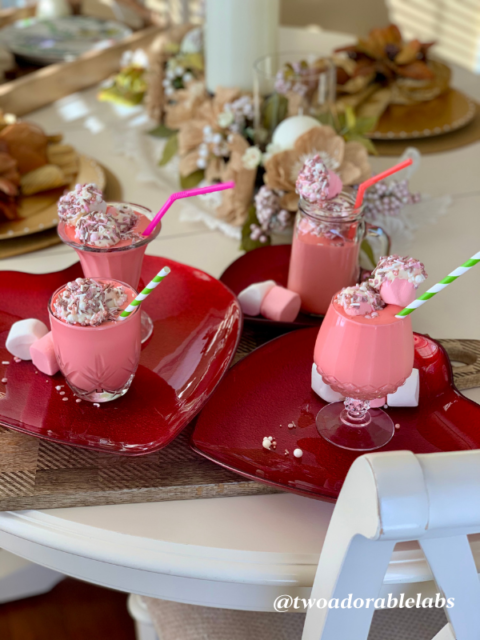 Valentine's Day Milkshake - Two Adorable Labs