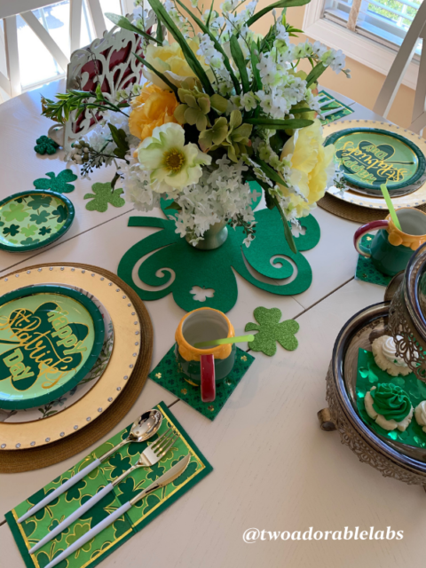 Clover Tablescape - Two Adorable Labs