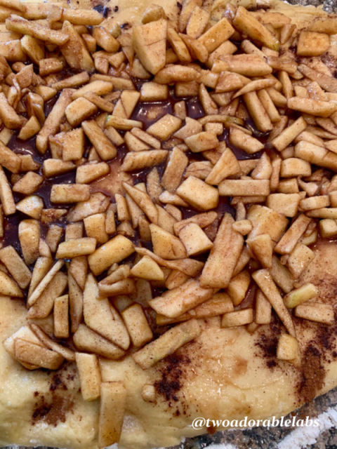 Maple Glazed Apple Pull-Apart Bread - Two Adorable Labs