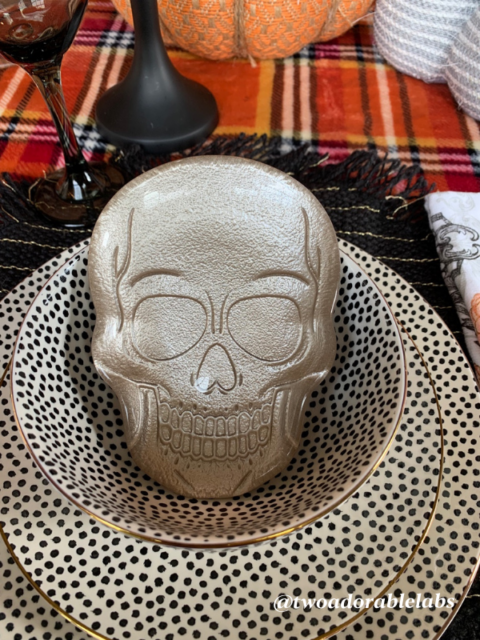 Skull and Fall Tablescape - Two Adorable Labs