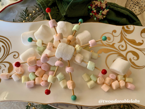 How To Make Marshmallow Snowflakes - Two Adorable Labs