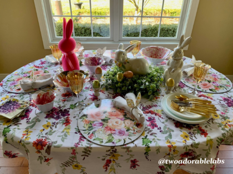 Bunny Table - Two Adorable Labs